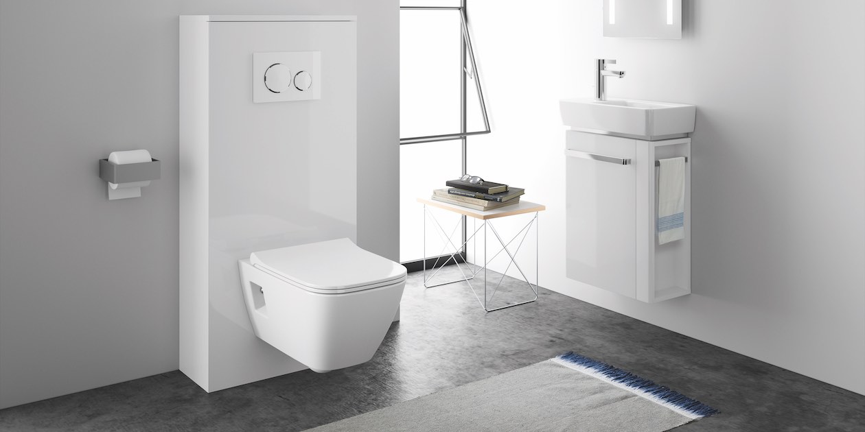 Linéo 2 d'Allia : habiller le bâti-support du WC et ranger les toilettes Linéo 2 d'Allia : habiller le bâti-support du WC et ranger les toilettes